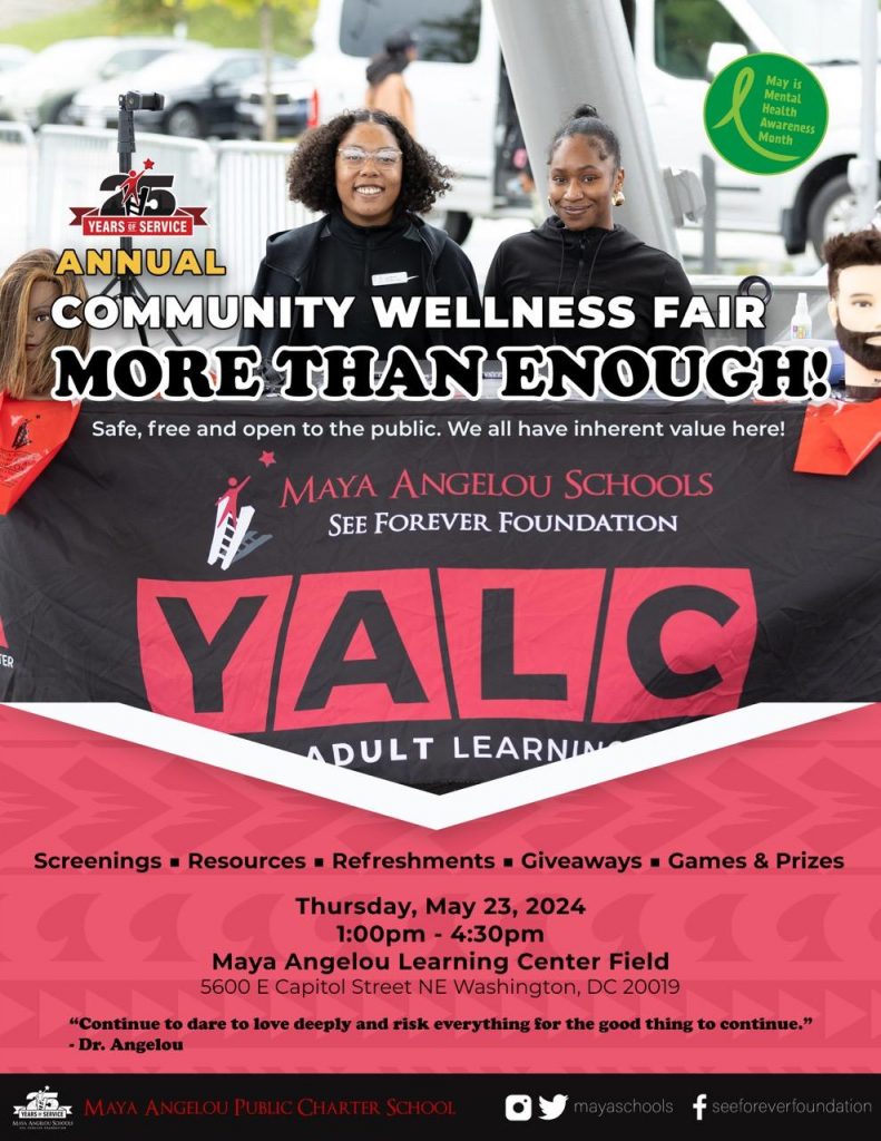 Annual Community Wellness Fair - Maya Angelou Public Charter Schools - See Forever Foundation