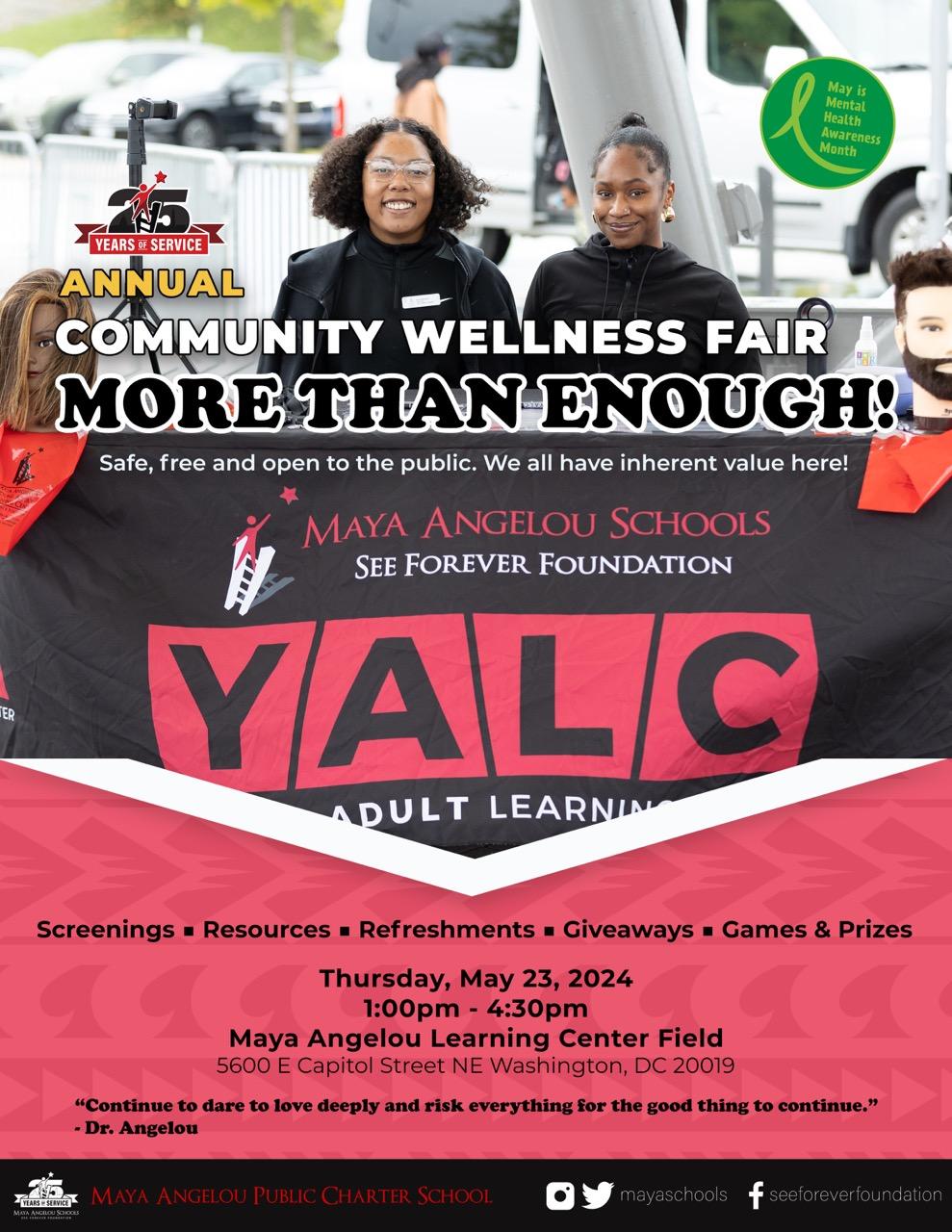 Annual Community Wellness Fair - Maya Angelou Public Charter Schools ...